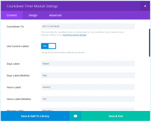 Change the Divi Countdown Timer Labels - Divi Booster