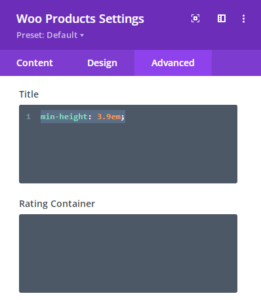 Make Woo Products Module Items Equal Height - Divi Booster
