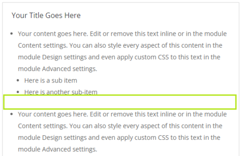 Reduce Gap Below Bullet Sub-Lists in Accordion Module - Divi Booster