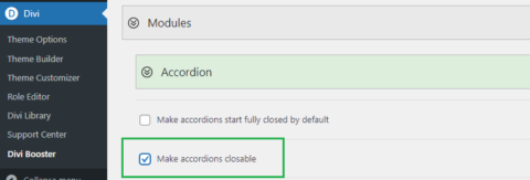 Make Divi Accordion Items Closeable - Divi Booster