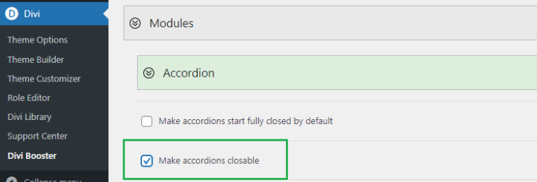 Make Divi Accordion Module Tabs Closable - Divi Booster