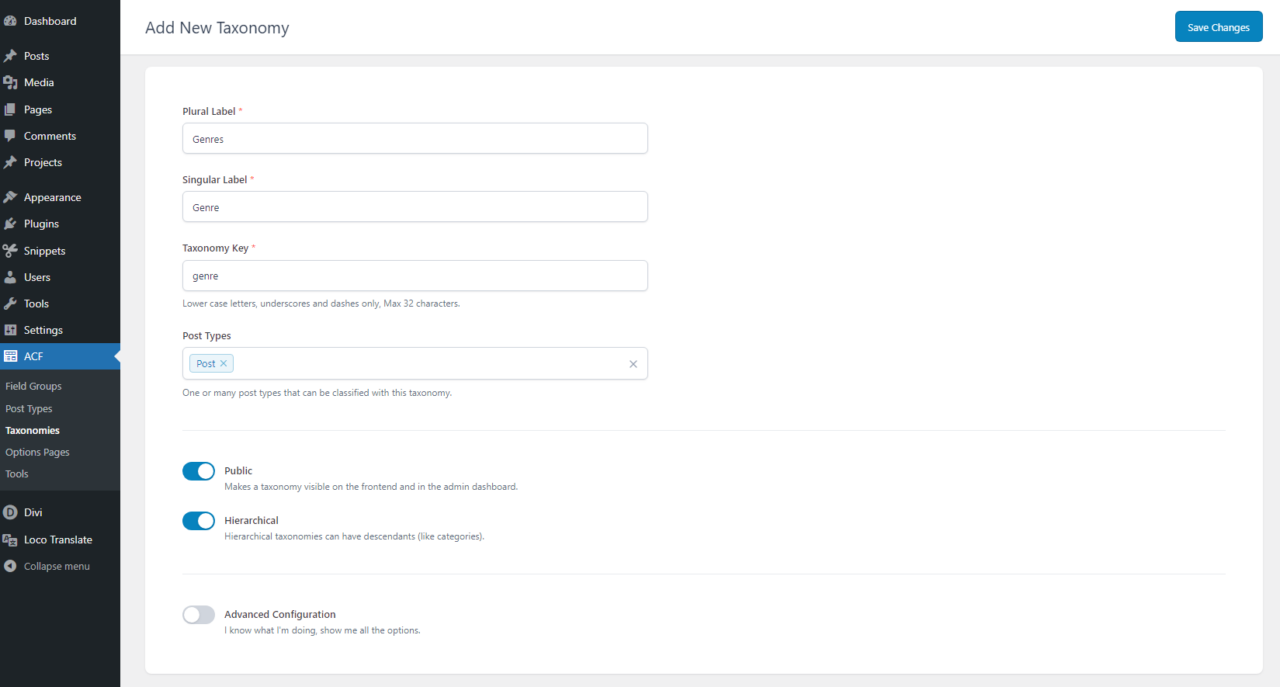 Add ACF Taxonomy Fields to the Divi Blog Module Post Meta - Divi Booster