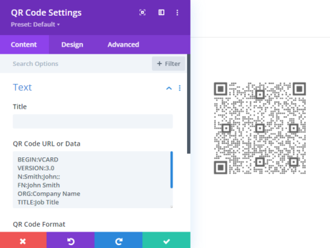 Create a QR vCard with Divi QR Code Module - Divi Booster